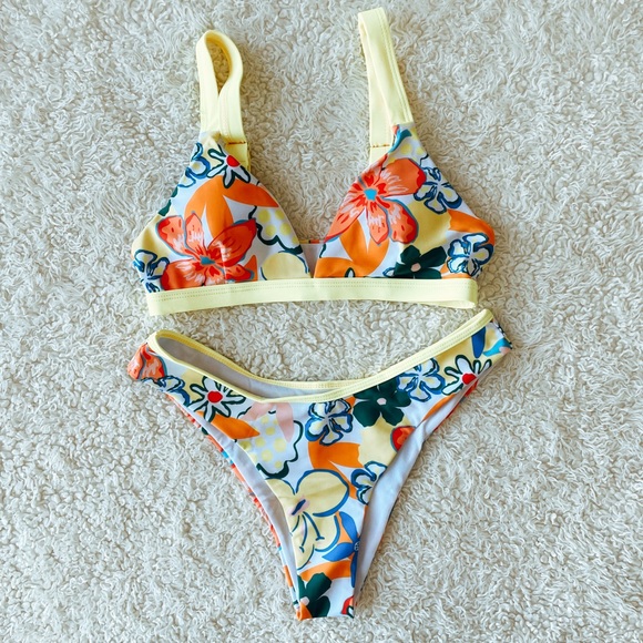 Swim | New Yellow Floral Bikini | Poshmark